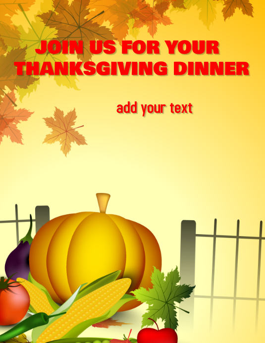 THANKSGIVING DINNER Template | PosterMyWall