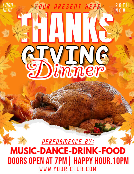 thanksgiving dinner Template | PosterMyWall