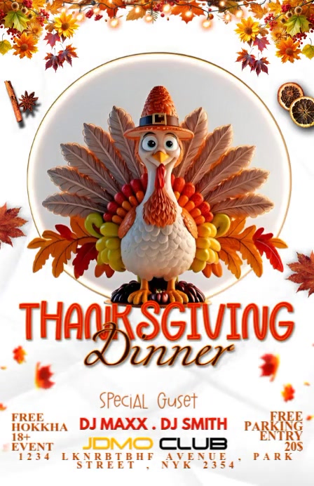 thanksgiving dinner Template | PosterMyWall