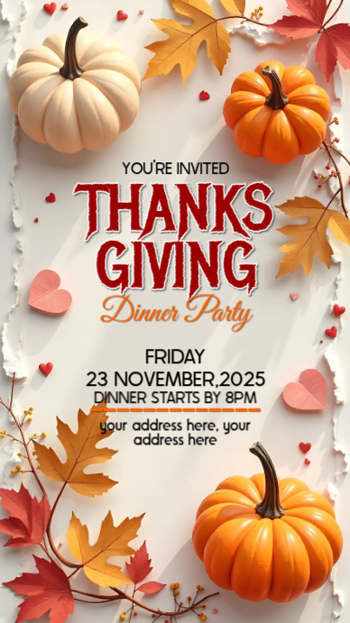 Thanksgiving Dinner Design Template | PosterMyWall