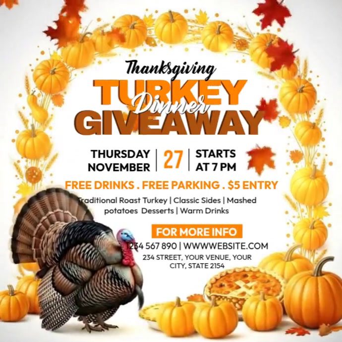 thanksgiving dinner Template | PosterMyWall