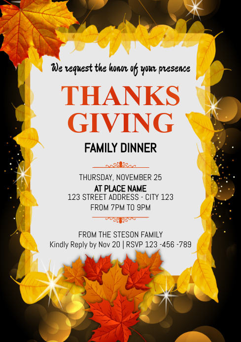 Thanksgiving Dinner Template | PosterMyWall