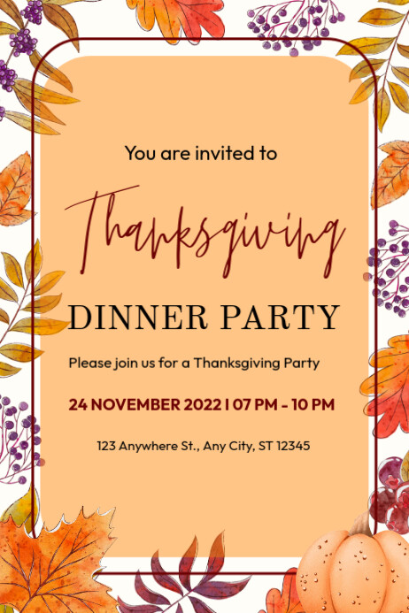 thanksgiving dinner Template | PosterMyWall