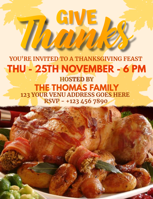 Thanksgiving dinner Template | PosterMyWall