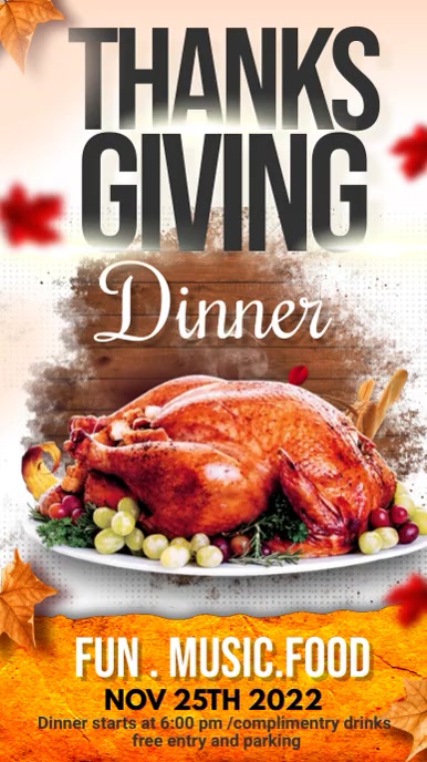 thanksgiving dinner Template | PosterMyWall