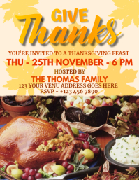 THANKSGIVING DINNER Template | PosterMyWall