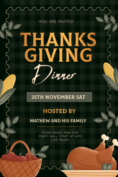 thanksgiving dinner Templat | PosterMyWall