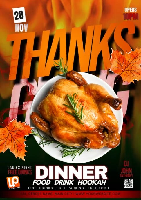Thanksgiving Dinner Event Template | PosterMyWall