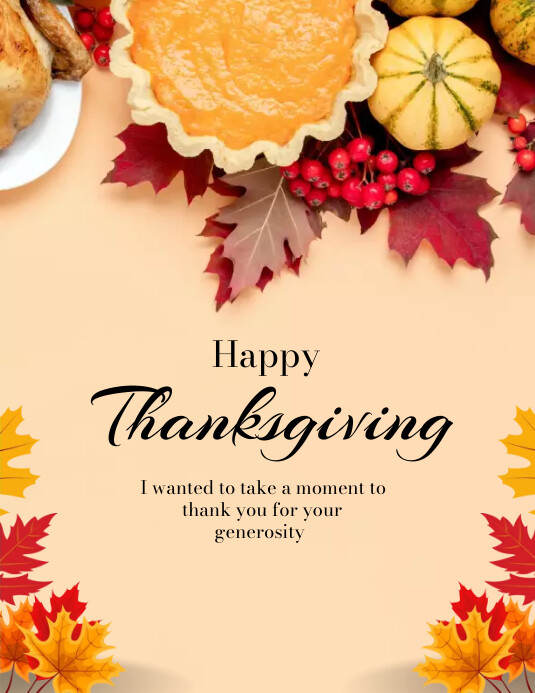 THANKSGIVING DINNER FLYERS Template | PosterMyWall