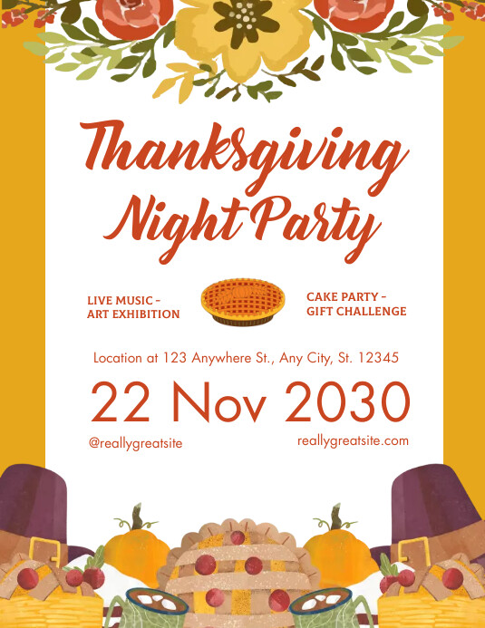 THANKSGIVING DINNER FLYERS Template | PosterMyWall