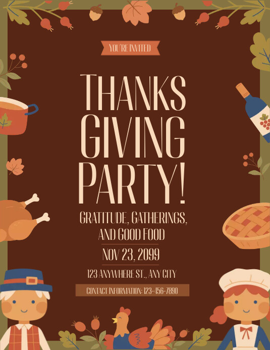 Plantilla de THANKSGIVING DINNER FLYERS | PosterMyWall