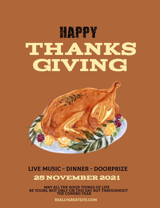 Plantilla de THANKSGIVING DINNER FLYERS | PosterMyWall