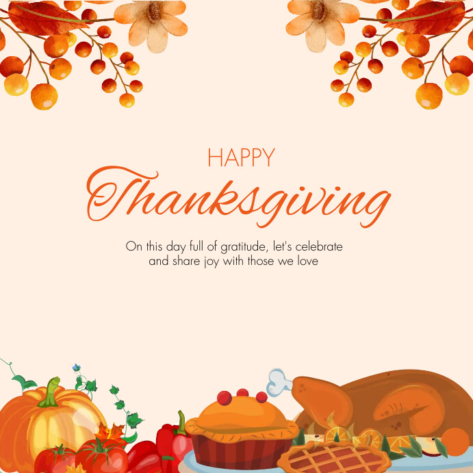THANKSGIVING DINNER FLYERS Template | PosterMyWall