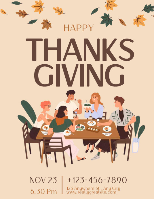 Modèle THANKSGIVING DINNER FLYERS | PosterMyWall