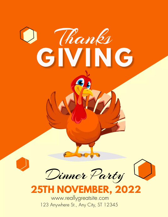 THANKSGIVING DINNER FLYERS Template | PosterMyWall