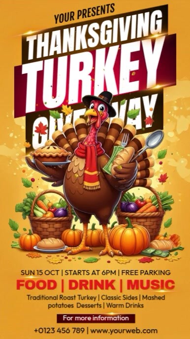 Thanksgiving Dinner Instagram Reel Template | PosterMyWall