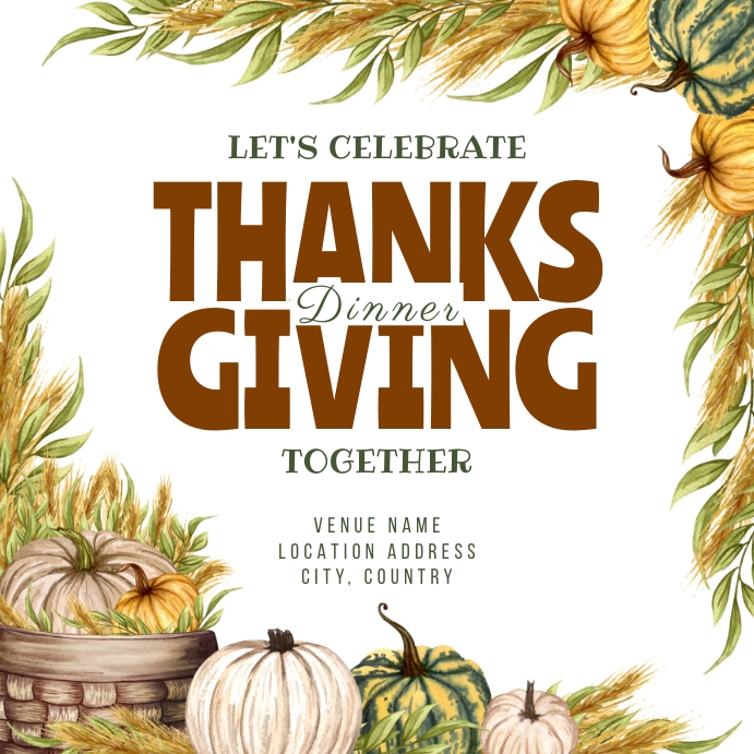 thanksgiving dinner invitation Template | PosterMyWall