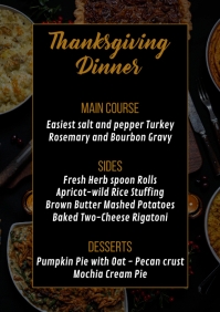 Thanksgiving dinner menu Template | PosterMyWall
