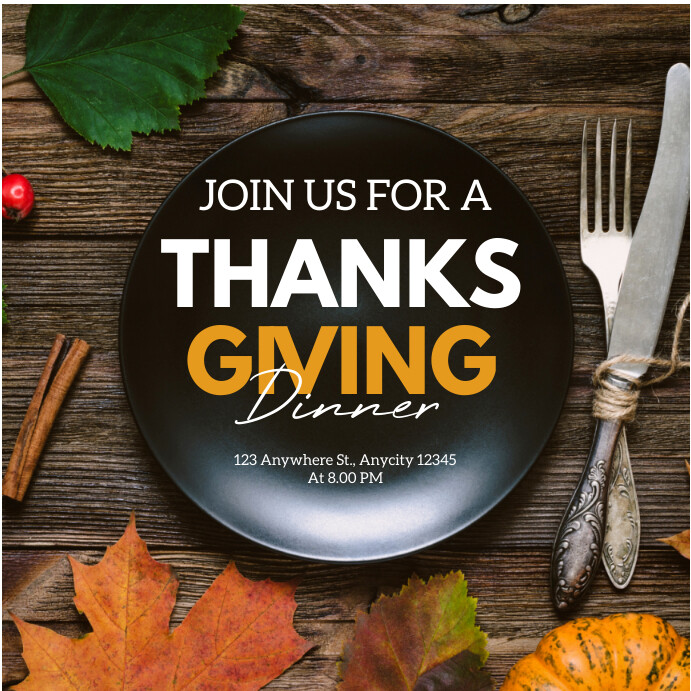 Thanksgiving Dinner Party Template | PosterMyWall