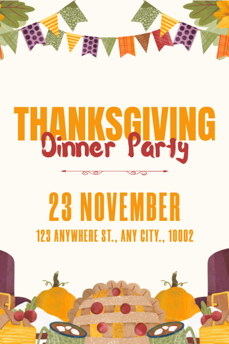 Plantilla de Thanksgiving Dinner Party | PosterMyWall