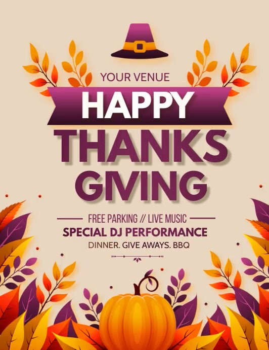 Thanksgiving dinner party Template | PosterMyWall