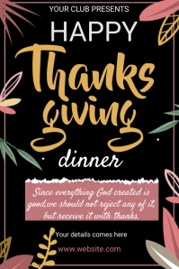 Thanksgiving Dinner Flyer Template | PosterMyWall