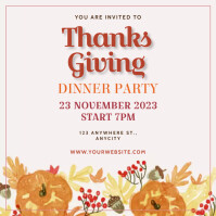 Thanksgiving Dinner Party Invitation Template | PosterMyWall