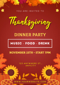 Thanksgiving Dinner Invitation Template | PosterMyWall