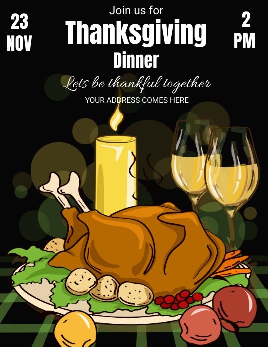 Copy of thanksgiving dinner poster | PosterMyWall