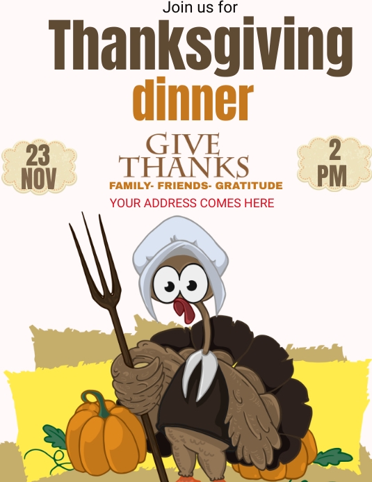Copy of thanksgiving dinner poster | PosterMyWall