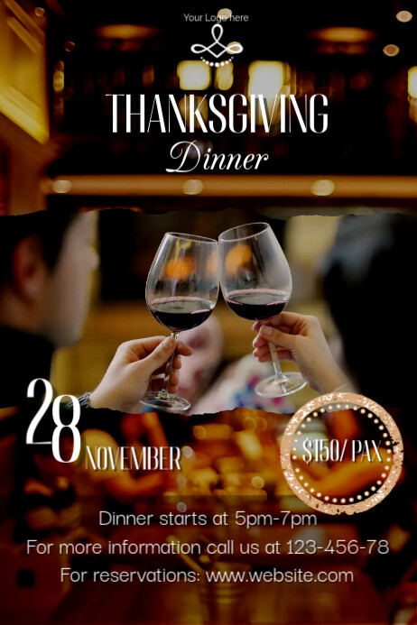 Thanksgiving Dinner Poster Template | PosterMyWall