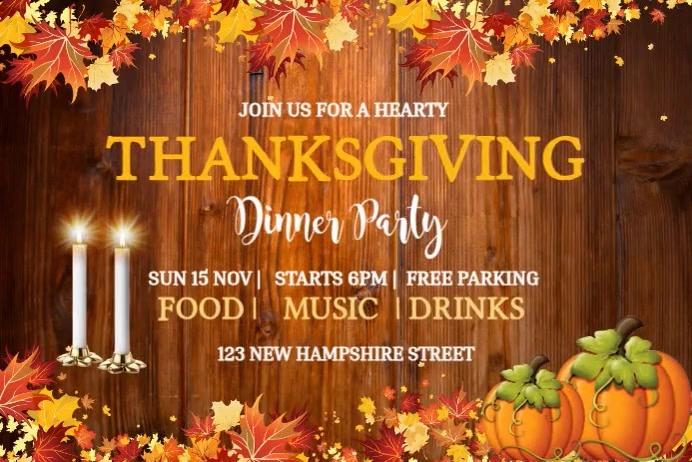 Modèle Thanksgiving Dinner Poster | PosterMyWall