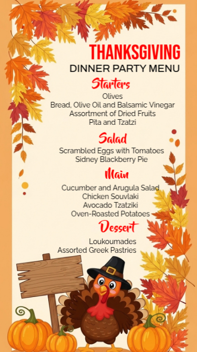 Thanksgiving Dinner Poster เทมเพลต | PosterMyWall