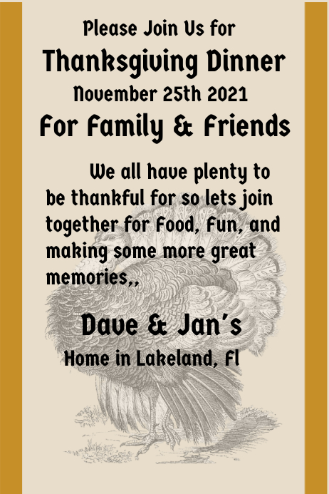 Thanksgiving Dinner poster Template | PosterMyWall