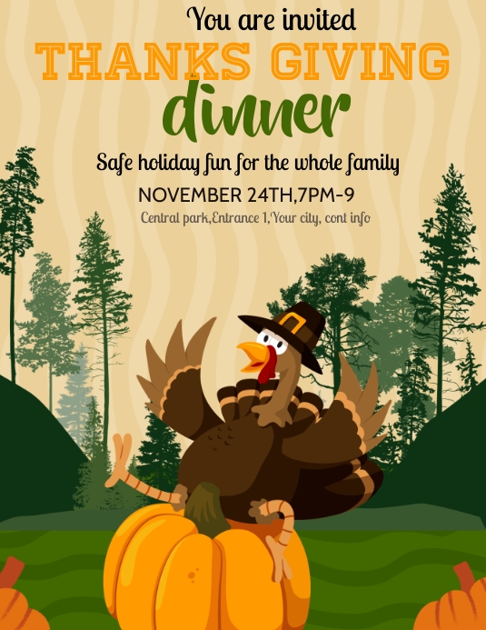 thanksgiving dinner poster Template | PosterMyWall