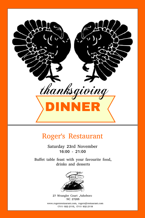 thanksgiving dinner Template | PosterMyWall