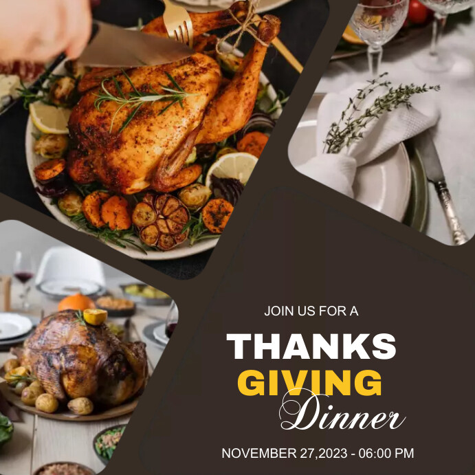 Thanksgiving dinner template | PosterMyWall