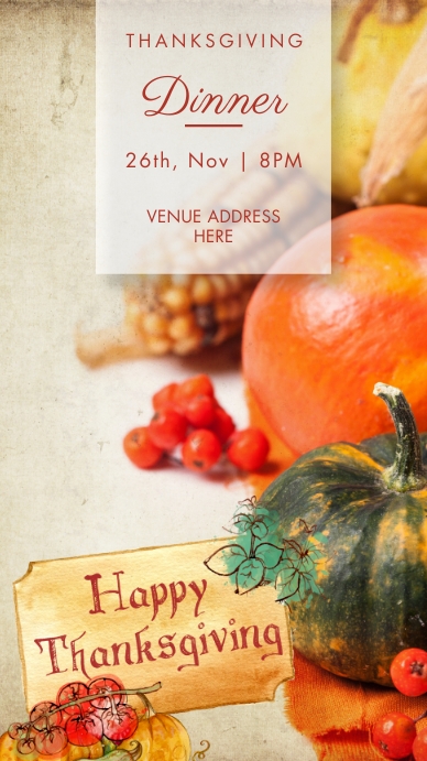 thanksgiving dinner template | PosterMyWall