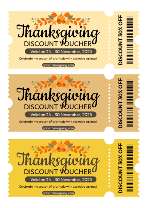 Thanksgiving Discount Voucher Template | PosterMyWall