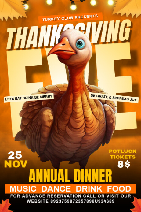 Thanksgiving Eve Poster Template | PosterMyWall