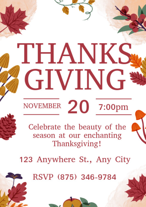 Thanksgiving Event Template | PosterMyWall