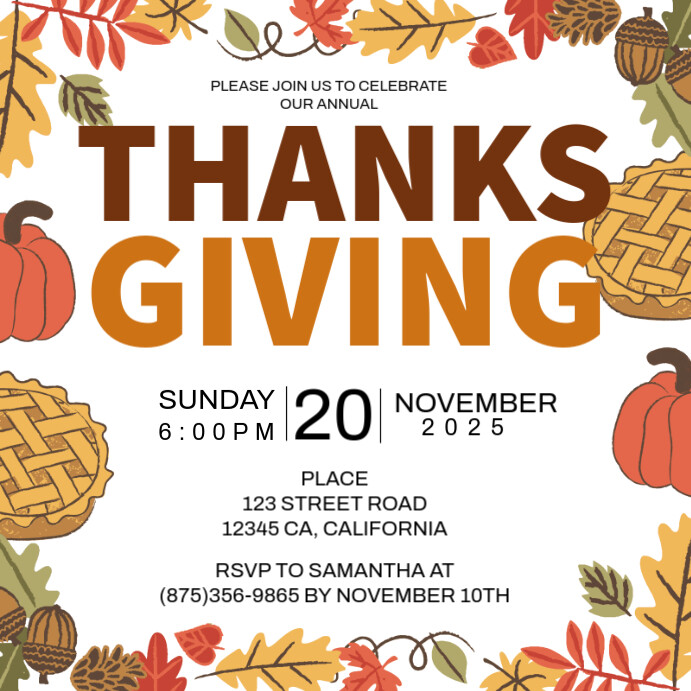 Thanksgiving Event Template | PosterMyWall