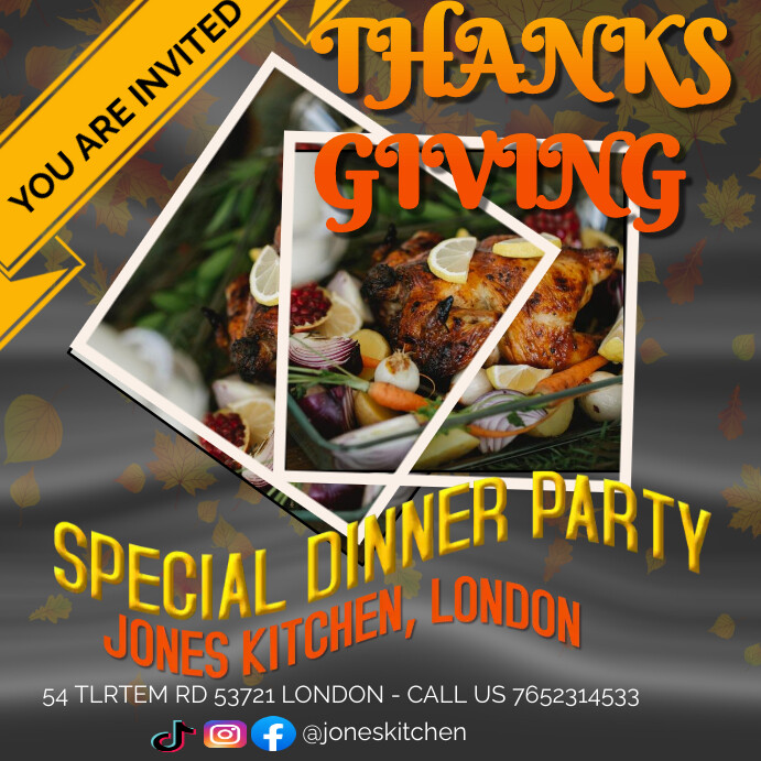 Plantilla de Thanksgiving Event Flyer | PosterMyWall