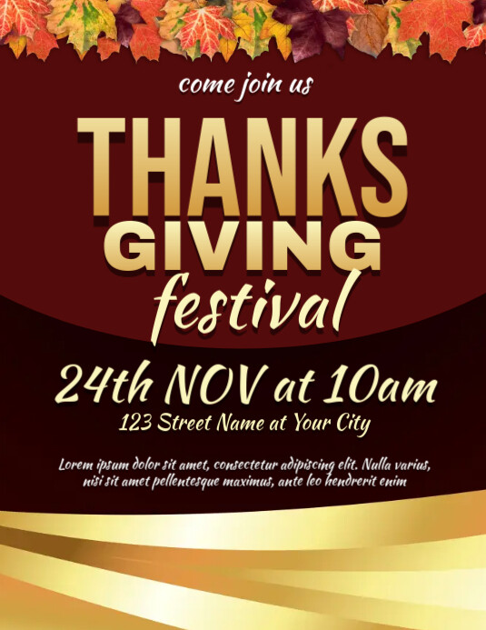 Plantilla de Thanksgiving Event Flyer | PosterMyWall
