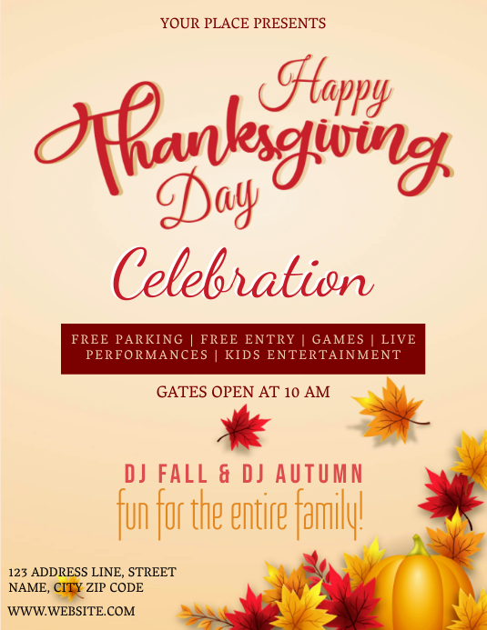 thanksgiving Event Flyer Template | PosterMyWall