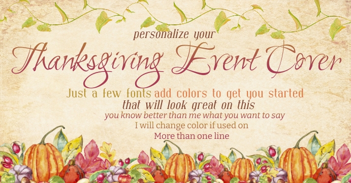 Thanksgiving Facebook Event Cover Template | PosterMyWall