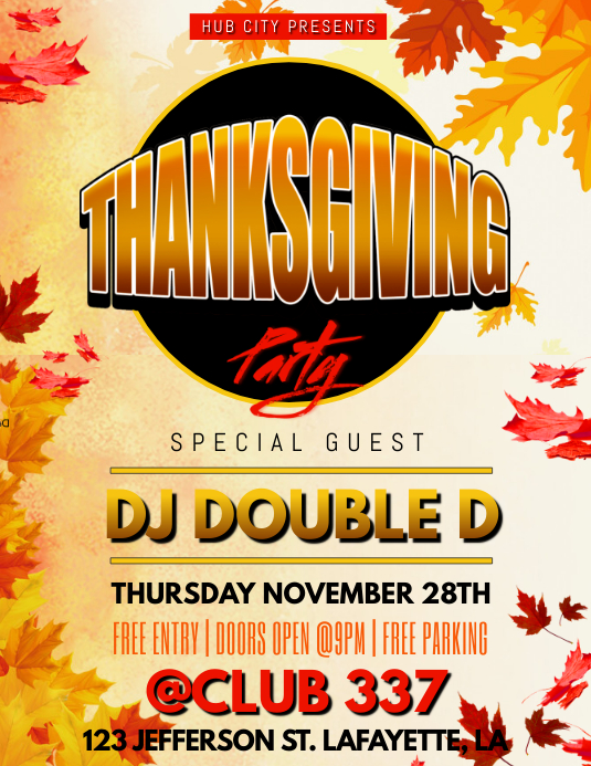 THANKSGIVING FALL PARTY CLUB FLYER TEMPLATE | PosterMyWall