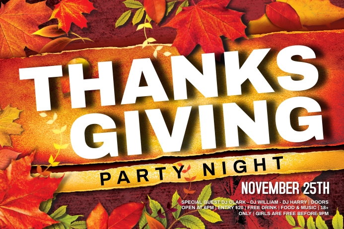Thanksgiving fall poster Template | PosterMyWall