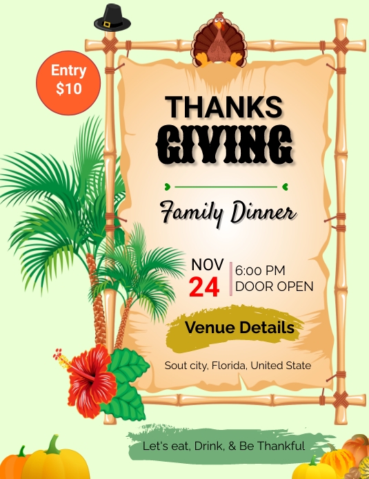 Copy of Thanksgiving family dinner party | PosterMyWall