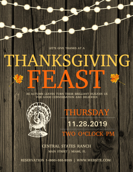 Thanksgiving feast Template | PosterMyWall